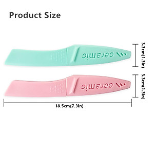 owfvlazi Ceramic Pairing Knives set, Food Knife, Lightweight Ceramic Knives Ceramic Blade Easy to Hold the Handle kItchen Tools (2 pack fruit knives)