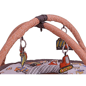 Bacati Construction Multicolor Boys Activity Gym with Mat