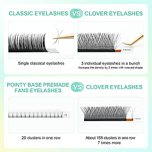 NAGARAKU W Eyelash Extension 3D Volume Premade Fan 0.07mm C curl 8-12mm mix Faux Mink Matte Black Cluster Easy Fanning yy Eye Lashes