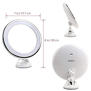FQYYDD Illuminated Makeup Mirror Adjustable Magnifying Led Light Makeup Mirror With Strong Suction Cup
