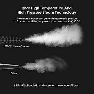 FFDDY MS69 Steam Cleaner, Handheld Multi Purpose High Pressure Chemical Free Steamer 350ML Big Tank Size, Cleaning for Home/Toilet/Bathroom/Auto/Patio/Grout, Blue