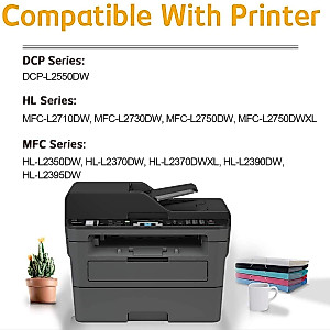 CHINGER TN760 Compatible Toner Cartridge Replacement for Brother TN760 TN-760 TN730 Used with HL-L2350DW HL-L2395DW HL-L2390DW DCP-L2550DW MFC-L2750DW HL-L2370DW MFC-L2710DW (2 Black, High Yield)