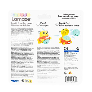 Lamaze Crawl & Chase Pug Ball Popper Toy - Includes Pug Ball Popper and 2 Baby Ball Toys - Baby Tummy Time and Crawling Toys - Baby Gifts for Ages 18 Months and Up