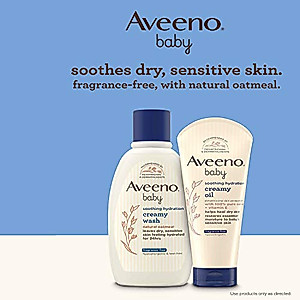 Aveeno Baby Soothing Hydration Creamy Oil for Dry and Sensitive Skin, Fragrance- and Steroid-Free, 8 Fl Oz