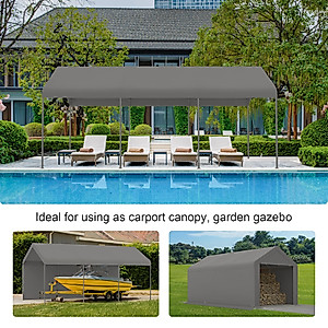 GOJOOASIS Car Port Canopy Tent Carport 10'x20' Car Tent Portable Garage, Tents for Car Waterproof & UV Protected for Wedding, Garden Shelter, Storage Shed (Gray)