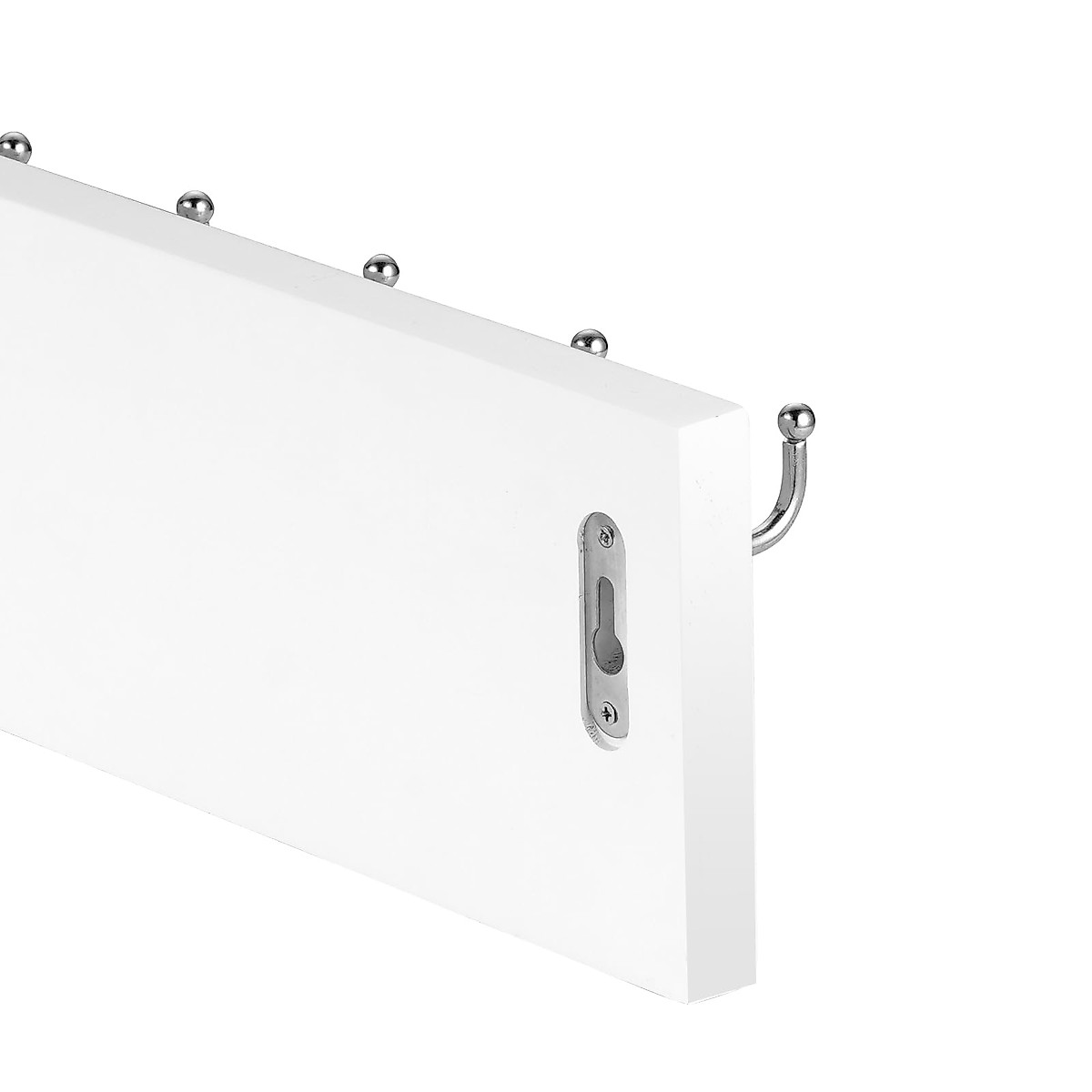 Treehouse Belt Organizer Rack, Holds Over 28 Large Belts, Sturdy Metal & Solid Wood Storage Holder for Closet, Versatile, Wall Mounted Belt & Tie Display Hanger for Bedroom - (White) 16''L x4.25''H