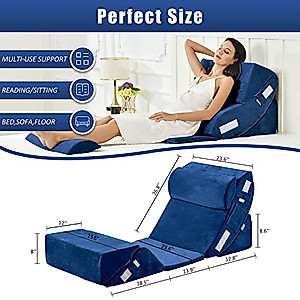 6PCS Orthopedic Bed Wedge Pillow Set, Adjustable Memory Foam Pillow Wedge for Post Surgery, Back, Neck and Leg Pain Relief & Heartburn, Anti Snoring, Acid Reflux, Sleeping | Machine Washable Cover