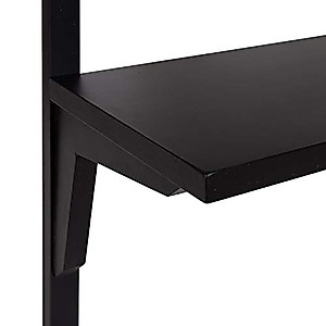 Kate and Laurel Meridien Modern Wood Shelves, 24 x 8 x 24, Black, Transitional Two Tier Wall Shelf for Storage and Display