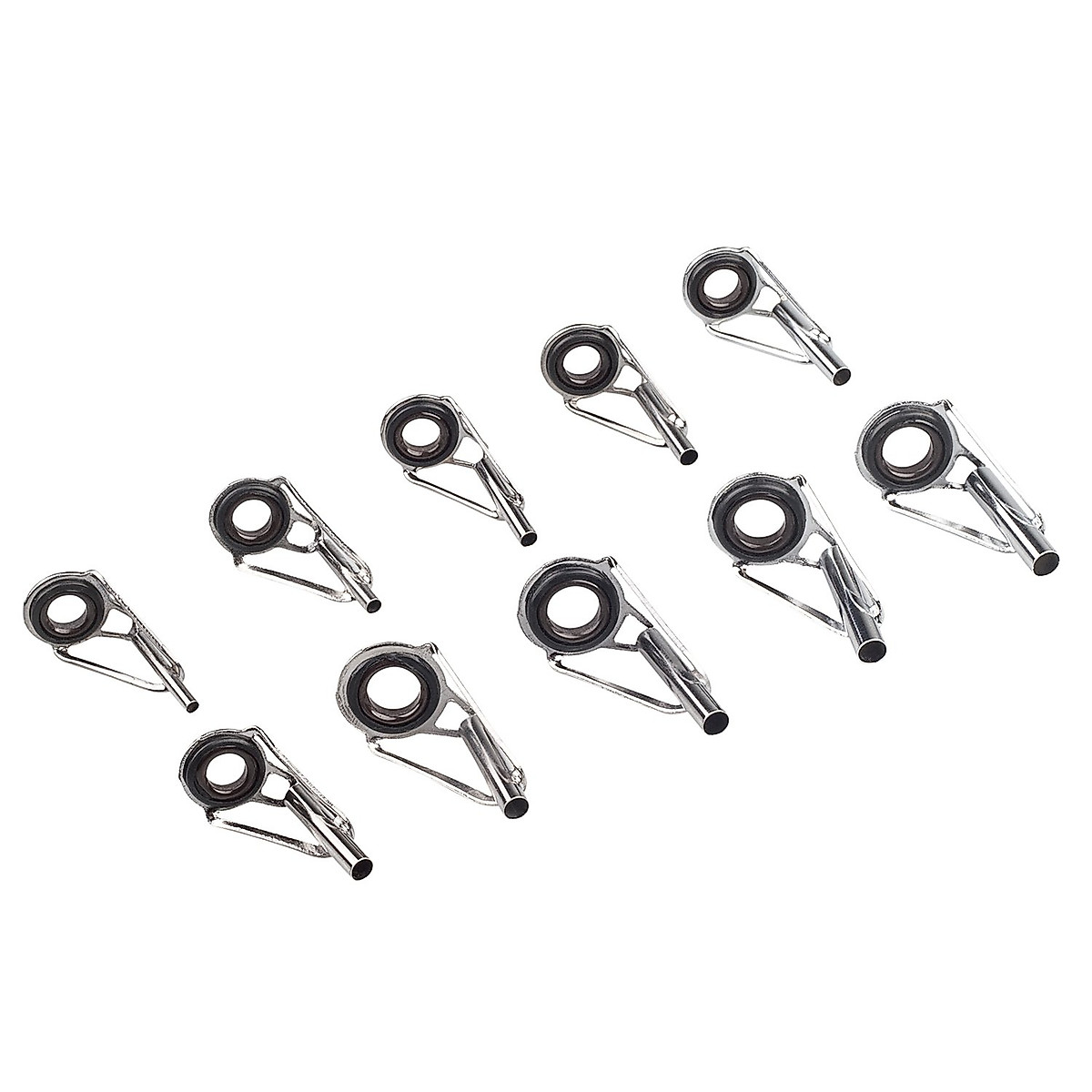 BASUNE Spinning Rod Guides Tip Ceramic Guide with Eyelets, Fishing Rod Guide Replacement Tip Spare Parts Repair and Tips Repair Eye Loop Kit with Box for Spinning Rods Sea Fishing (10 Size - 80Pcs)