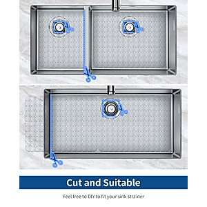 Bligli Sink Mat for Stainless Steel/Ceramic Sinks, 2 Pack 15.7x11.8 inches PVC Sink Protectors for Bottom of Kitchen Sink, Dishes and Glassware drain Mats, Durable and Fast Draining (Transparent)