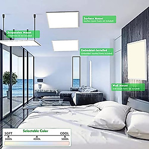 ETL Listed 2 Pack 1x4 Led Flat Panel Light,CRI90 3CCT 3000K/4000K/5000K Dimmable 0-10V, 8000LM, LED Light Drop Ceiling Fixture,Flat Panel Led Light,Ceiling Panels LED Troffer LED Lay for Office