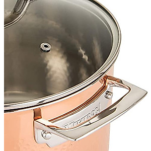 Viking Culinary 3-Ply Stainless Steel Hammered Copper Clad Cookware Set, 10 Piece, Oven Safe, Works on Electronic, Ceramic, and Gas Cooktops