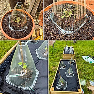 Fshow Garden Cloches,20 Pack Reusable Plant Bell Cover,Bell Jar Cloches for Protection Against Sun, Frost, Snails Etc. (Green)
