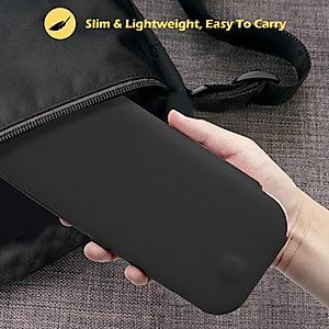 ProCase Flip Cover for Nintendo Switch Case with 2 Pack Tempered Glass Screen Protectors, Detachable Front Cover Protective Case for Nintendo Switch 2017 -Black