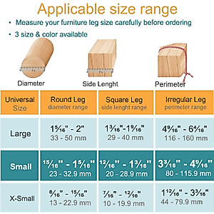 16pcs Chair Leg Floor Protectors,Bar stools Leg Protectors Caps,Dining Room Table Chair Leg Protectors for Hardwood Floors,Chair Leg Covers Silicone Felt Furniture Pads (Small fit: 0.9'' - 1.29'')