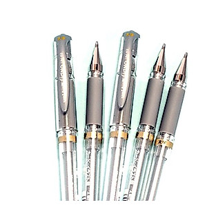Uni-Ball Signo Broad Point Gel Impact Pen Silver Ink, 1.0mm, 5 pens per Pack (Japan import)