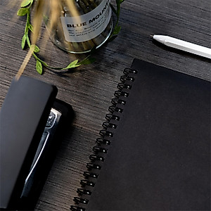 DSTELIN Blank Spiral Notebook, 2-Pack, Soft Cover, Sketch Book, 100 Pages / 50 Sheets, 7.5 inch x 5.1 inch, 100GSM, (Black)