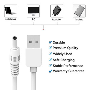 USB Charger Cable for FOREO Luna 4/Luna 4 GO/Luna 3/ Luna Mini 3/ Luna Mini 2/Luna Play Plus Facial Cleanser Replacement Charging Cable Compatible with Luna Series Facial Cleanser (White,1 Pack)