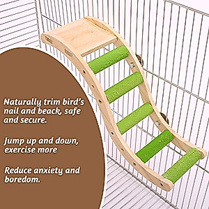 Lelepet Bird Ladder Toy, Bird Toy for Parrot Parakeet, Bird Ladders for Cockatiels Conures Budgerigar Wood Bird Perch Stand Bird Swing Bird Cage Accessories, Parrots Toys Climbing Bridge