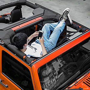 Seven Sparta Car Roof Net Hammock Mesh Cargo Netting Compatible with Jeep Gladiator JT & Jeep Wrangler YJ, TJ, JK, JKU, JL, JLU 1987-2024 4-door and 2-door