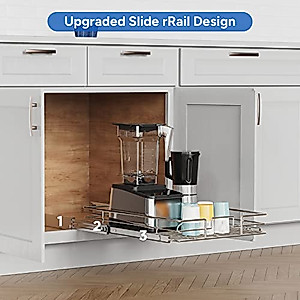 ROOMTEC Pull Out Cabinet Organizer, Cabinet Pull Out Shelves 20" W x 21" D, Heavy Duty Cabinet Drawers Slide Out Kitchen Cabinet Organizers Storage Shelf