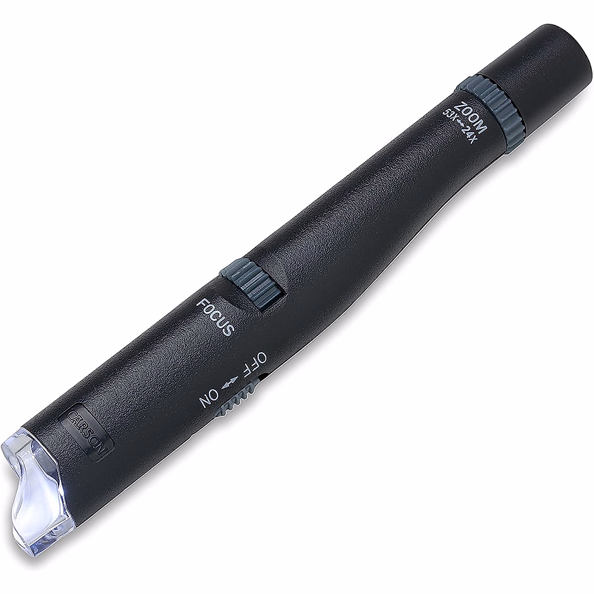 Carson MicroPen LED Lighted 24x-53x Magnification Microscope Pen (MP-300), Black