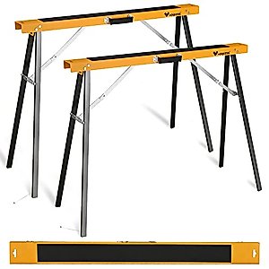 WORKESS Saw Horses 2 Pack Folding, Portable Saw Horses Heavy Duty 550 lbs Weight Capacity Portable Folding Legs and Easy Carry Handle
