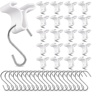 Moxweyeni 35 Pack Drop Ceiling Hooks Drop Ceiling Hooks for Hanging Christmas Light Hooks Ceiling Tile Hooks Christmas Lights Hangers with Metal S Hooks for Christmas Classroom Office New Year