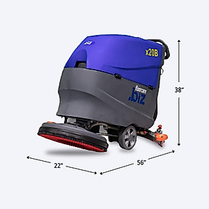 USA-CLEAN Commercial Auto Floor Scrubber Machine - Walk-Behind, Battery-Powered - 20" Cleaning Path, 16-Gallon Tank - High Performance, Easy Operation - All Parts Included (x20B)
