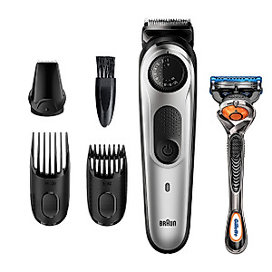 Braun Beard Trimmer BT5260, Hair Clippers for Men, Cordless & Rechargeable, Mini Foil Shaver, Detail Trimmer with Gillette ProGlide Razor