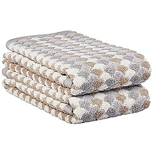 Violet Linen Mirage Pattern, 100% Terry Plush 600 GSM Cotton Super Soft Highly Absorbent Jacquard Fashion Towel, Premium Hotel & Spa Quality, 20 Inch X 30 Inch, Taupe-Set of 2 Hand Towels, 20" X 30"