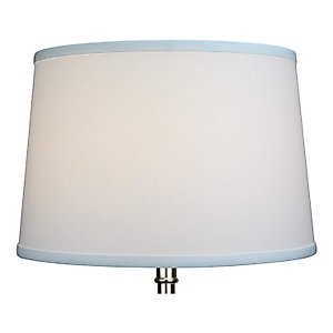 FenchelShades.com 13" Top Diameter x 15" Bottom Diameter x 10" Height Fabric Drum Lampshade Spider Attachment (Linen White)