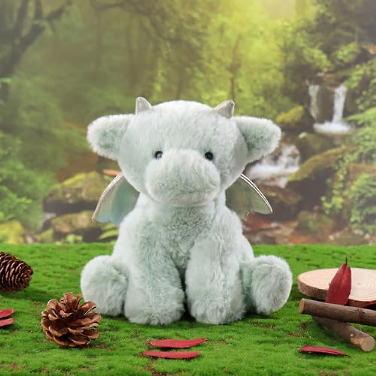 Apricot Lamb Toys Plush Green Plush Dragon Dinosaur Stuffed Animal Soft Cuddly Perfect for Child (Green Plush Dragon, 8 Inches)