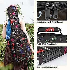 CAHAYA Electric Guitar Bag Rose Printing Soft Guitar Case 8mm Padding Gig Bag Backpack with Handle Loop CY0267