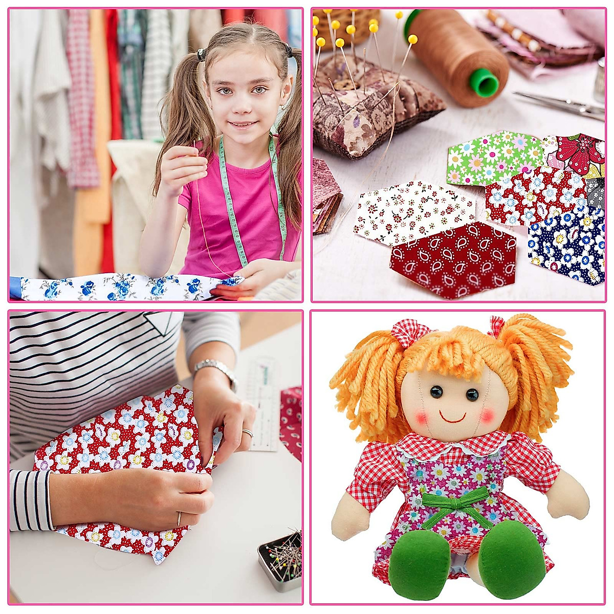 Newwiee 200 Pcs 8 x 8 Inch Cotton Fabric Bundle Precut Cotton Craft Fabric Multi Color Printed Floral Square Patchwork Fabric Sewing Quilting Fabric Supplies for Kids DIY Craft Scrapbooking