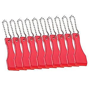 AUTSUPPL 10pcs Scraper Stickers Label Scratcher Ticket Scraper for Pottery Tickets Hanging Craper for Cards Adhesive Labels Ticket Scratch Off Handy Scraper Red Plastic