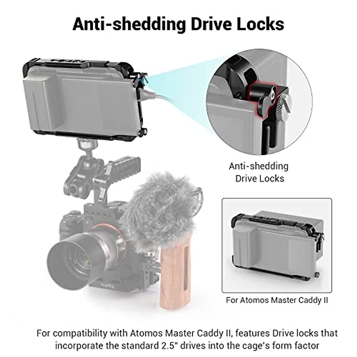 SmallRig Ninja V Cage/Ninja V+ Monitor Cage for Atomos Ninja V and Ninja V+,Built-in NATO Rail and HDMI Cable Clamp Monitor Cage CMA2209