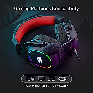 Redragon H510 Zeus-X RGB Wired Gaming Headset - 7.1 Surround Sound - 53MM Audio Drivers in Memory Foam Ear Pads w/Reliable Fabric Cover- Multi Platforms Headphone - USB Powered for PC/PS4/NS
