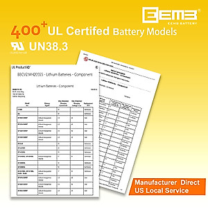 EEMB 4PACK LIR1454 Rechargeable Battery 3.7V Lithium-ion Button Batteries Coin Cell Battery for Earphone Wearable Device Watch