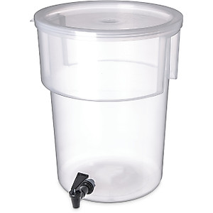 CFS Plastic Round Beverage Dispenser, 5 Gallons, Translucent