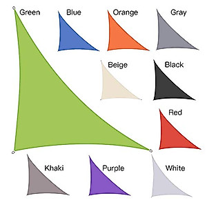 æ—  13x13x19 Ft Waterproof Sun Shade Sail, Triangle Canopy Awning Shelter Oxford Cloth UV Blockage Sun Shade Cover for Patio Garden Outdoor