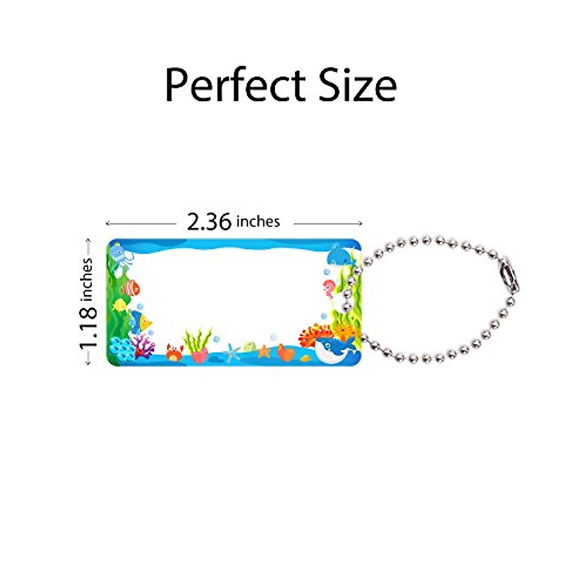 Child ID Bag Tags, Write-On Kids Name Tags for Backpack, Lunchbox & Diaper Bag, Great for Preschool & Daycare, Pack of 6 (Blue Ocean)