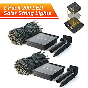 JMEXSUSS 2 Pack Orange Solar Halloween Lights, Total 400 LED 151FT Solar String Lights Outdoor Waterproof, 8 Modes Halloween Lights for Outside Tree Patio Yard Garden Halloween Decorations