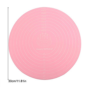 Silicone Baking Mat, Heat Resistant Cooking Bakeware Mat Non Stick Pastry Mat Silicone Baking Mat with Measurements for Rolling Dough, Pink