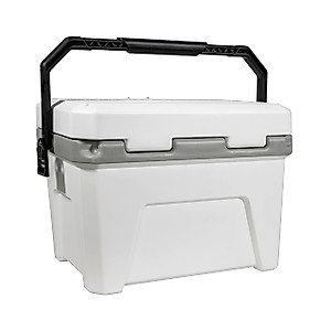 Plano Frost 21-Quart Hard Cooler, Includes Dry Basket, Small, White and Black, Durable, Insulated Ice Chest for Camping, Fishing, and Tailgating