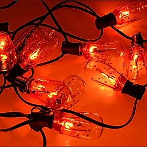 Pallerina Halloween Replacement Bulbs, Halloween Flicker Flame Light Bulbs, ST40 Blood Drop Light Bulbs with a Flickering Red Glow, Halloween Decorations 1 Watt E17 Base, 10 Pack