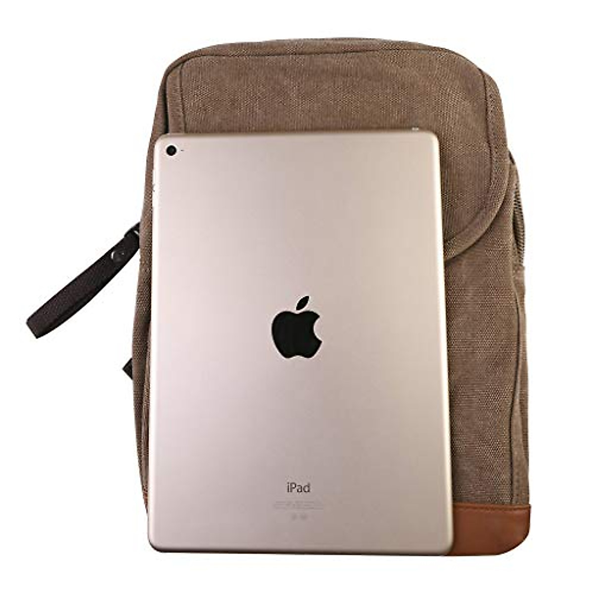 JIAO MIAO Mini Canvas Backpacks Casual Strong Small Packback Daypack,181002-Brown