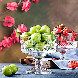 Crystalia Glass Ice Cream and Serving Bowls Set, Crystal Dessert Cups Set of 2, Kitchen Prep Bowls Set of 4, Great for Ice Cream, Sundae, Salad, Sauce, Dipping, Dessert and Side Dishes,