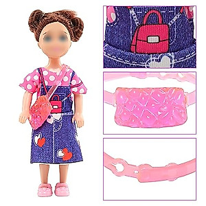 ENOCHT 5.3 Inch Doll Clothes and Accessories 5 Chelsea Doll Outfits 5 Dresses with 3 Shoes 12 Accessories for 5.3 Inch Dolls