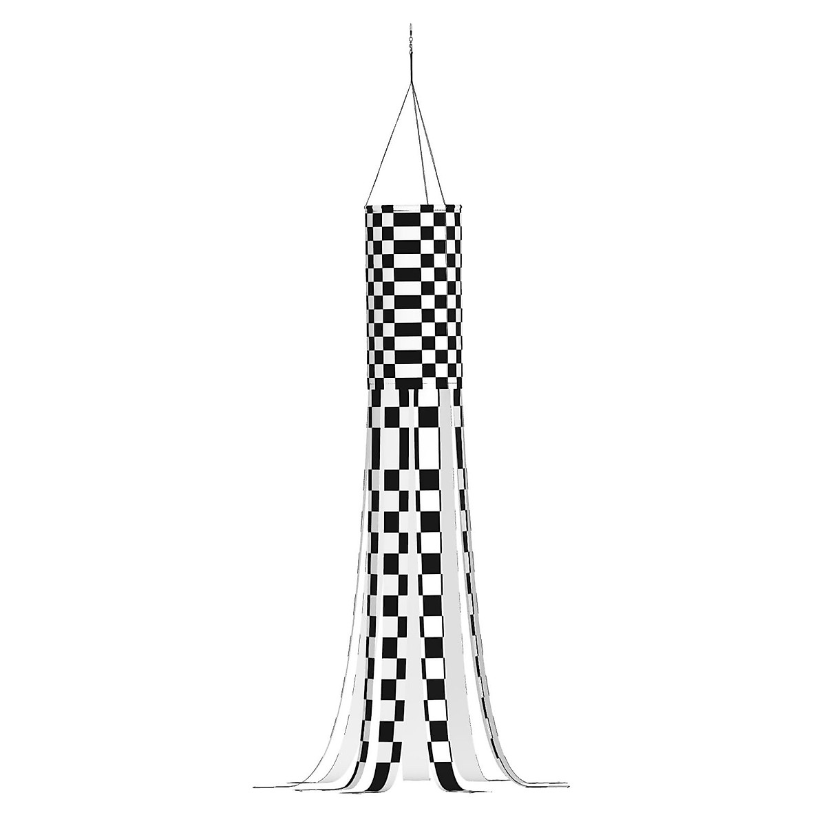 Halloween Windsock Garden Décor - Lighted 40 Inch With Lights - Fast Drying And Lightweight Christmas Holiday Without Light Black And White Checkered